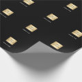 Black business corporate logo wrapping paper | Zazzle