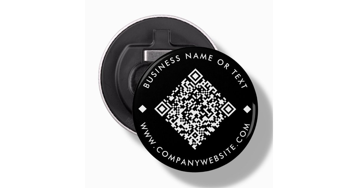 Black | Business Custom QR Code Bottle Opener | Zazzle