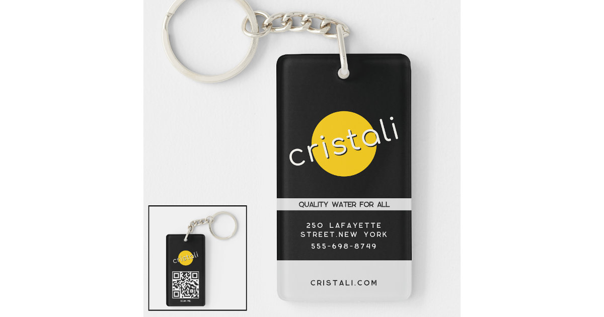Black Business keychains minimalist clean simple | Zazzle