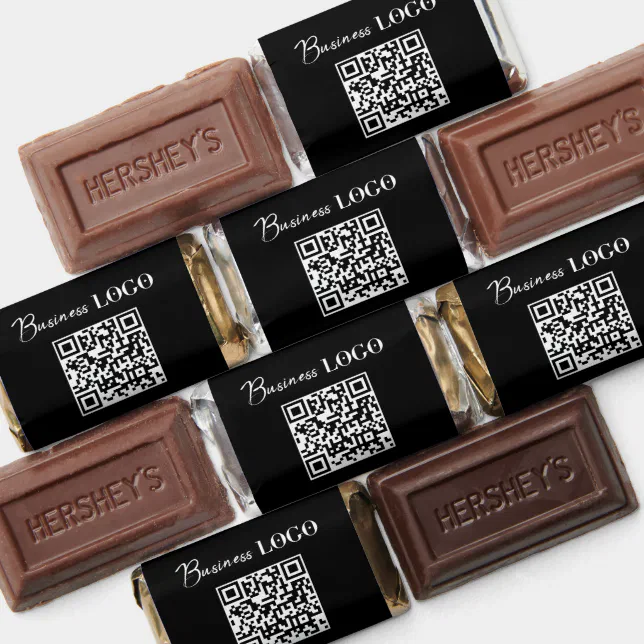 Black Business Logo Company Promotional QR Code Hershey's Miniatures ...