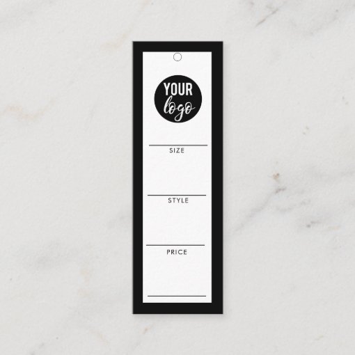 Black Business Logo Hang Tag Clothes Swing QR Code | Zazzle