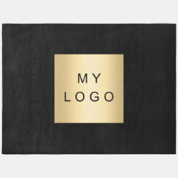 Black business logo rug | Zazzle