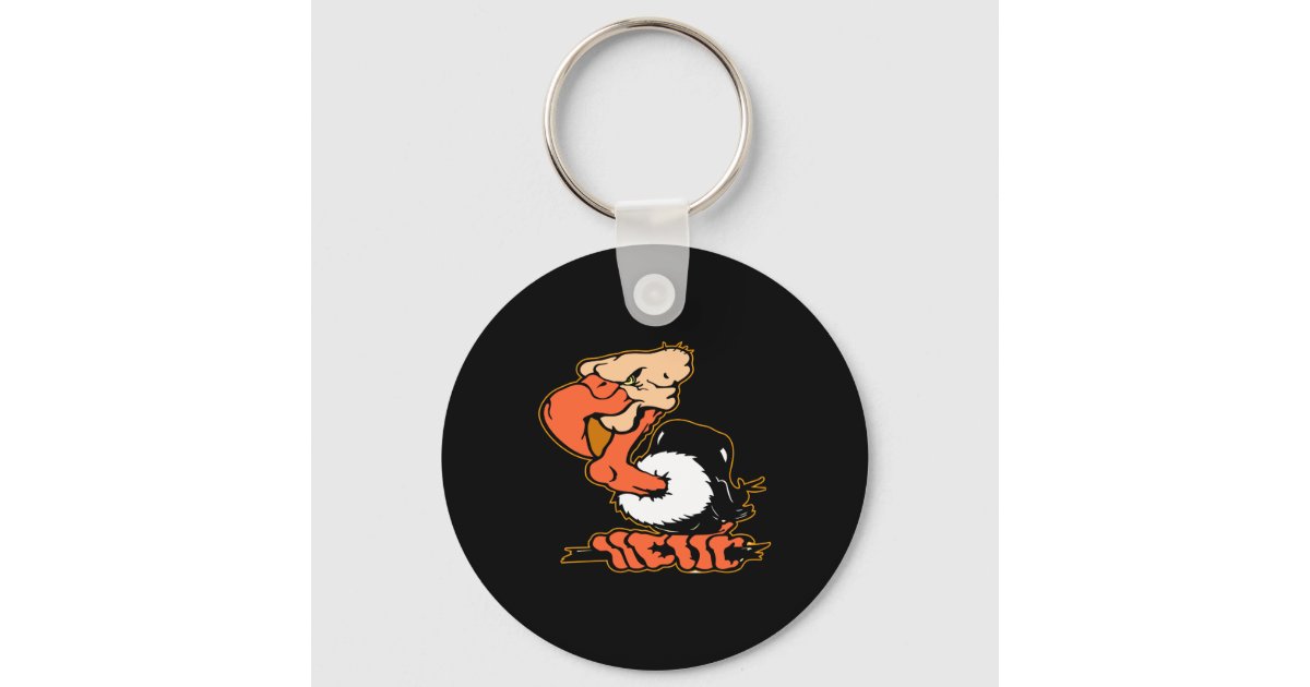 Black Buzzard Cartoon Tattoo Keychain | Zazzle
