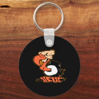 Black Buzzard Cartoon Tattoo Keychain | Zazzle