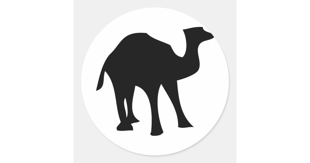 black camel classic round sticker | Zazzle
