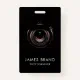 Black Camera Lens Photographer ID Badge | Zazzle