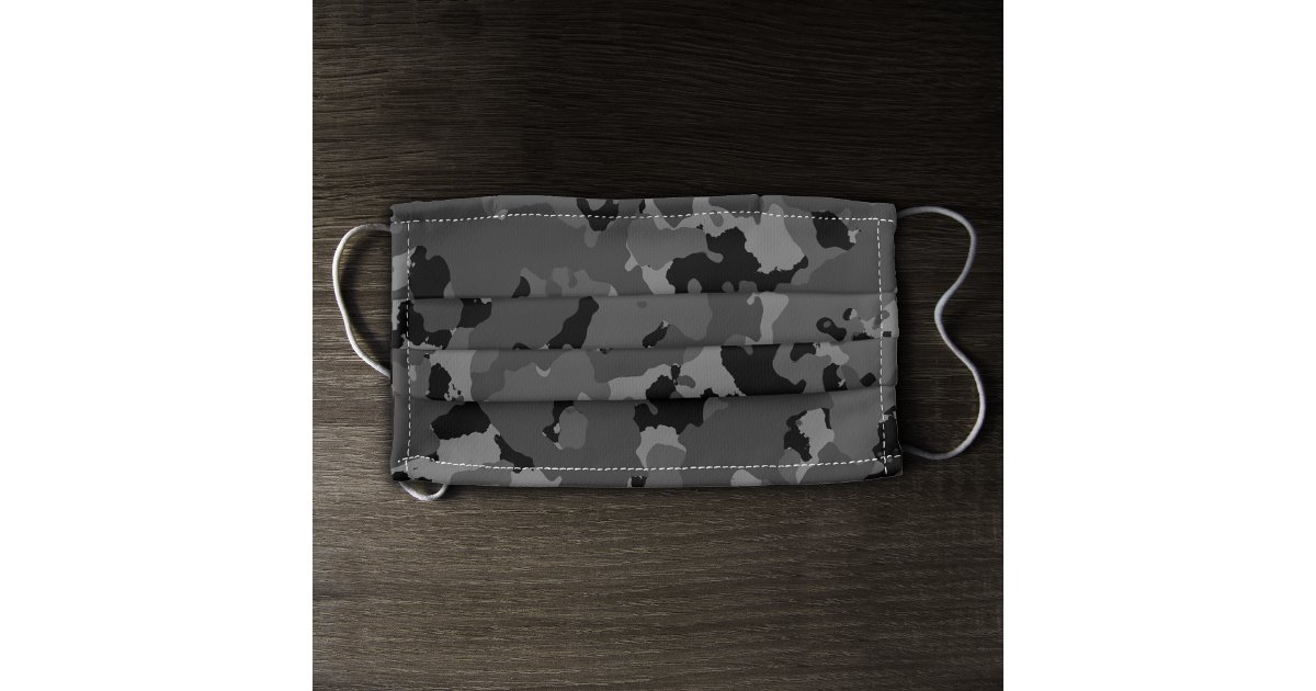 Black Camo Adult Cloth Face Mask | Zazzle
