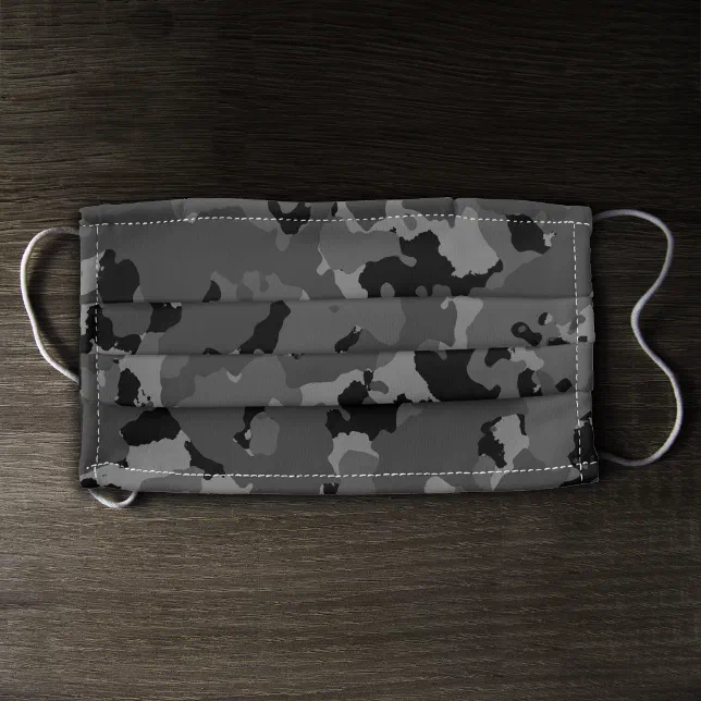 Black Camo Adult Cloth Face Mask | Zazzle