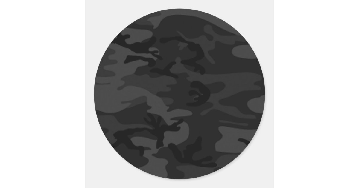 Black Camo Round Stickers | Zazzle