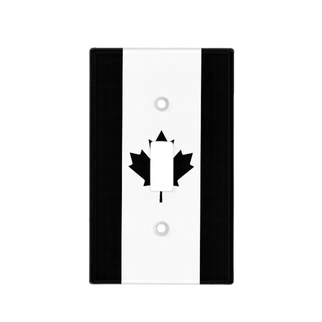 Black Canadian Flag Light Switch Cover | Zazzle