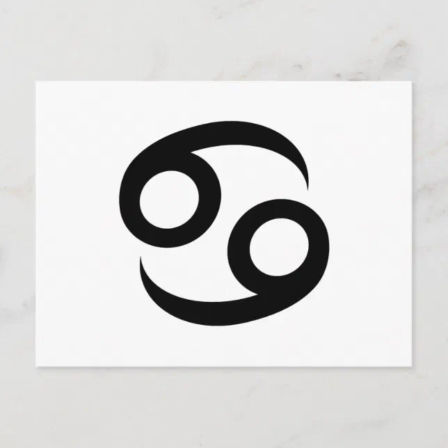 Black Cancer Zodiac Symbol Postcard | Zazzle