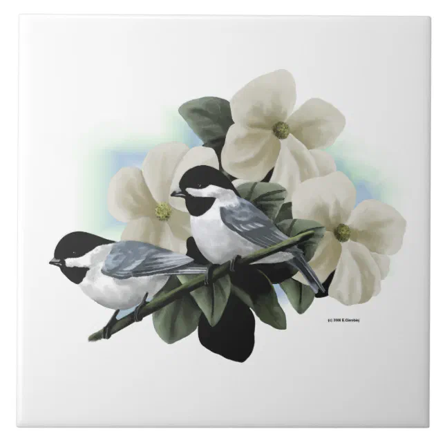 Black Capped Chickadee Tiles | Zazzle