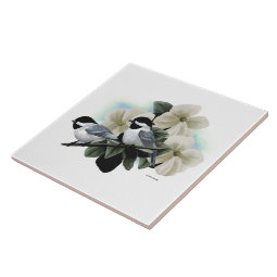 Black Capped Chickadee Tiles | Zazzle