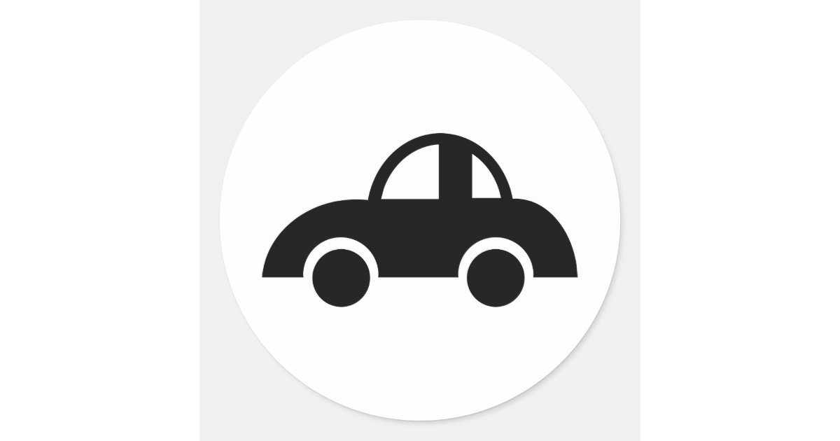 Black Car Classic Round Sticker | Zazzle