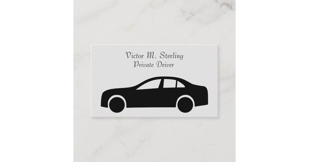 Black Car Print Private Driver Business Card | Zazzle