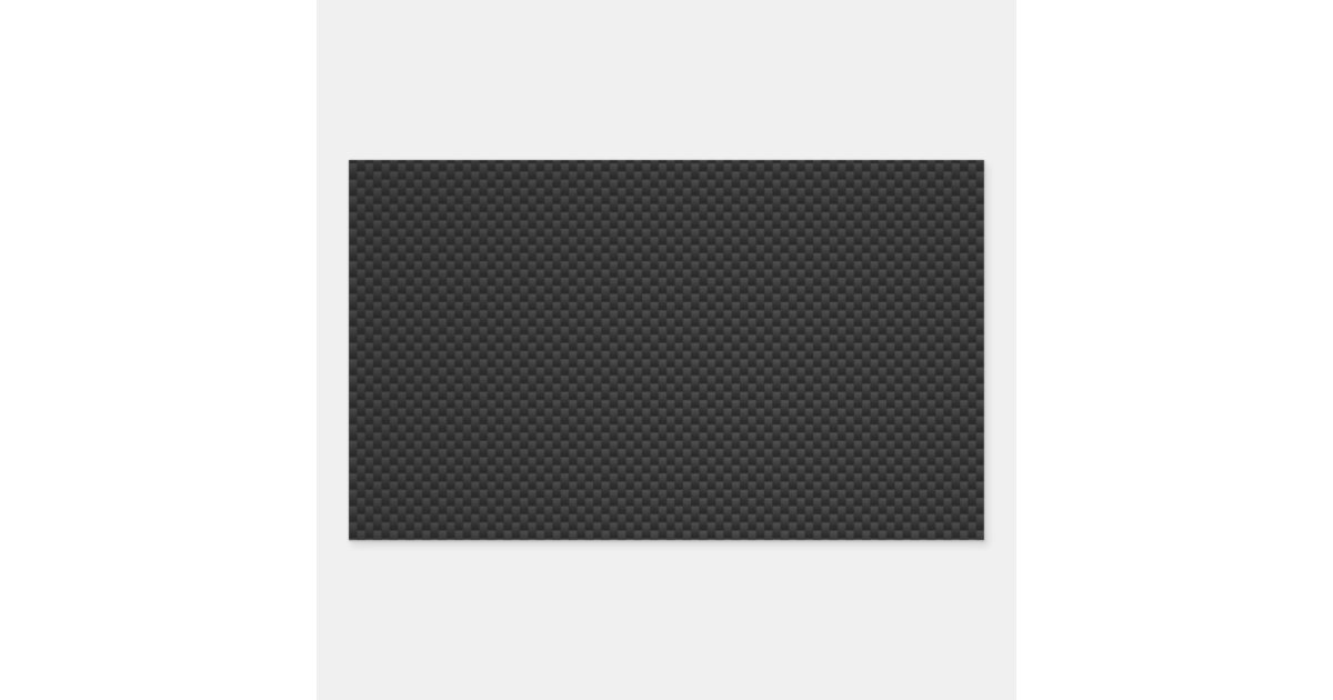 Black Carbon Fiber Style Print Rectangular Sticker | Zazzle
