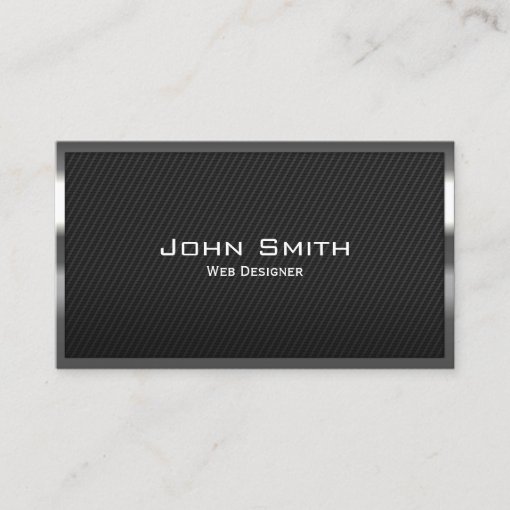 Black Carbon Fiber Web Design Business Card | Zazzle