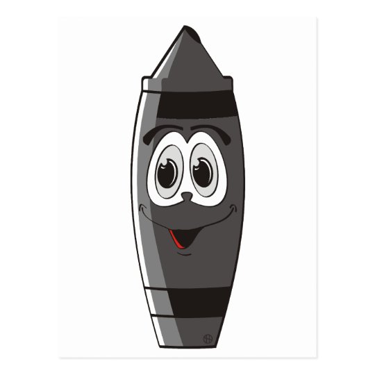 Black Cartoon Crayon Postcard | Zazzle.com