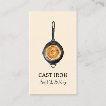 Black Cast Iron Skillet Personal Chef & Catering Business Card | Zazzle