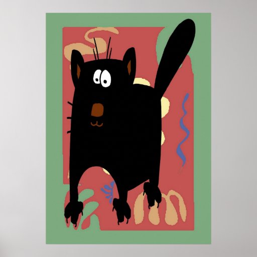 Black Cat Abstract Poster | Zazzle