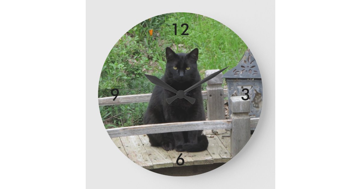 Black Cat Bridge Wall Clock | Zazzle