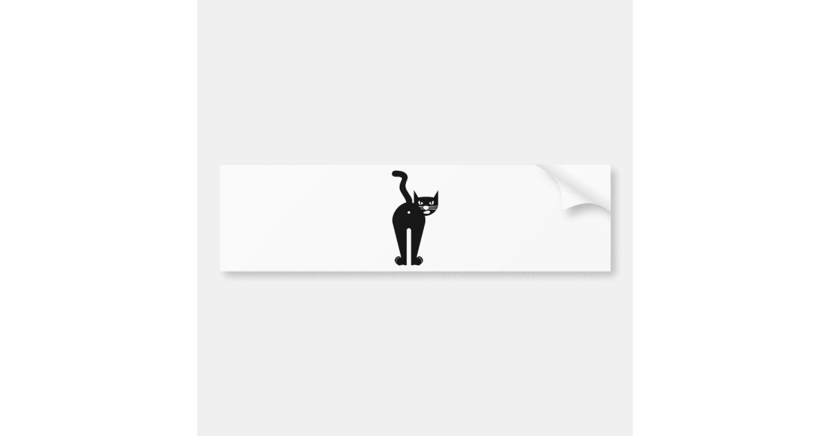 Black Cat Butt Hole Bumper Sticker Zazzle