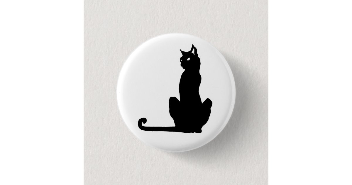 Black Cat Button | Zazzle
