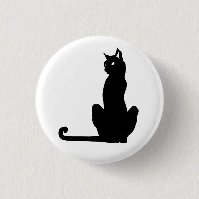 Black Cat Button | Zazzle