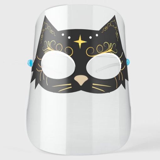 Black cat Decorative Face Shield | Zazzle