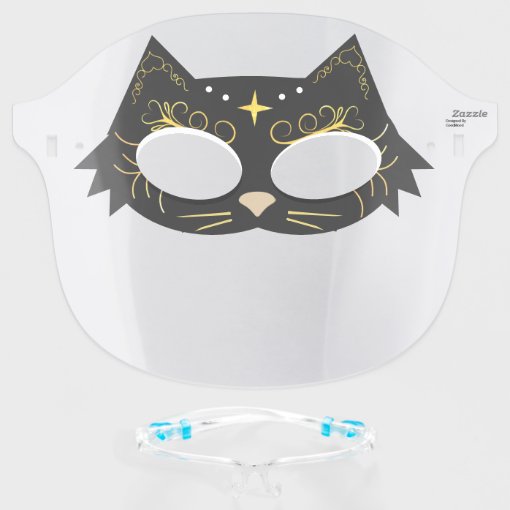 Black cat Decorative Face Shield | Zazzle