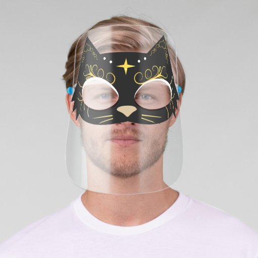 Black cat Decorative Face Shield | Zazzle