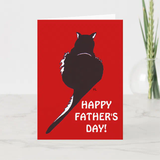 Black Cat Father's Day Card | Zazzle