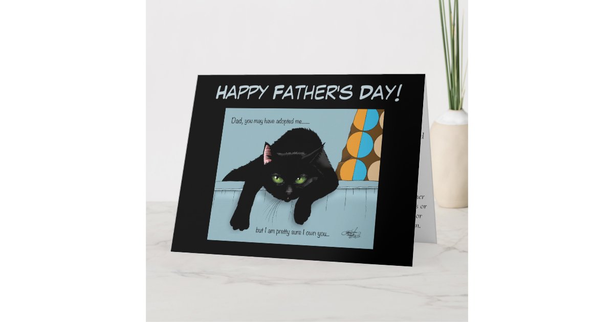 Black Cat Father's Day Card | Zazzle
