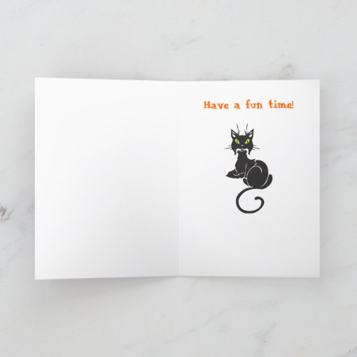 Black Cat Kids Halloween Card | Zazzle