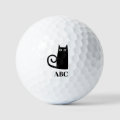 Black Cat Monogram Golf Balls | Zazzle