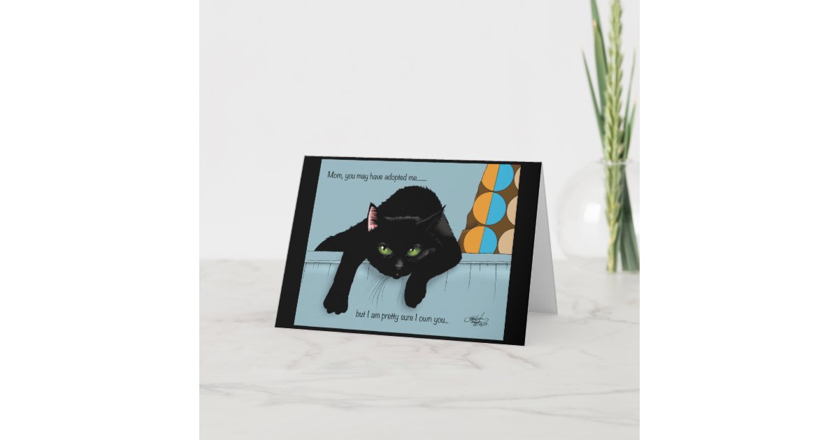 Black Cat Mother's Day Card | Zazzle