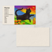 Black Cat Painting Butterflies Art - Multi Business Card | Zazzle