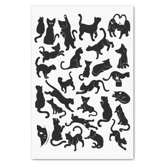Black Cat Pattern Tissue Paper | Zazzle