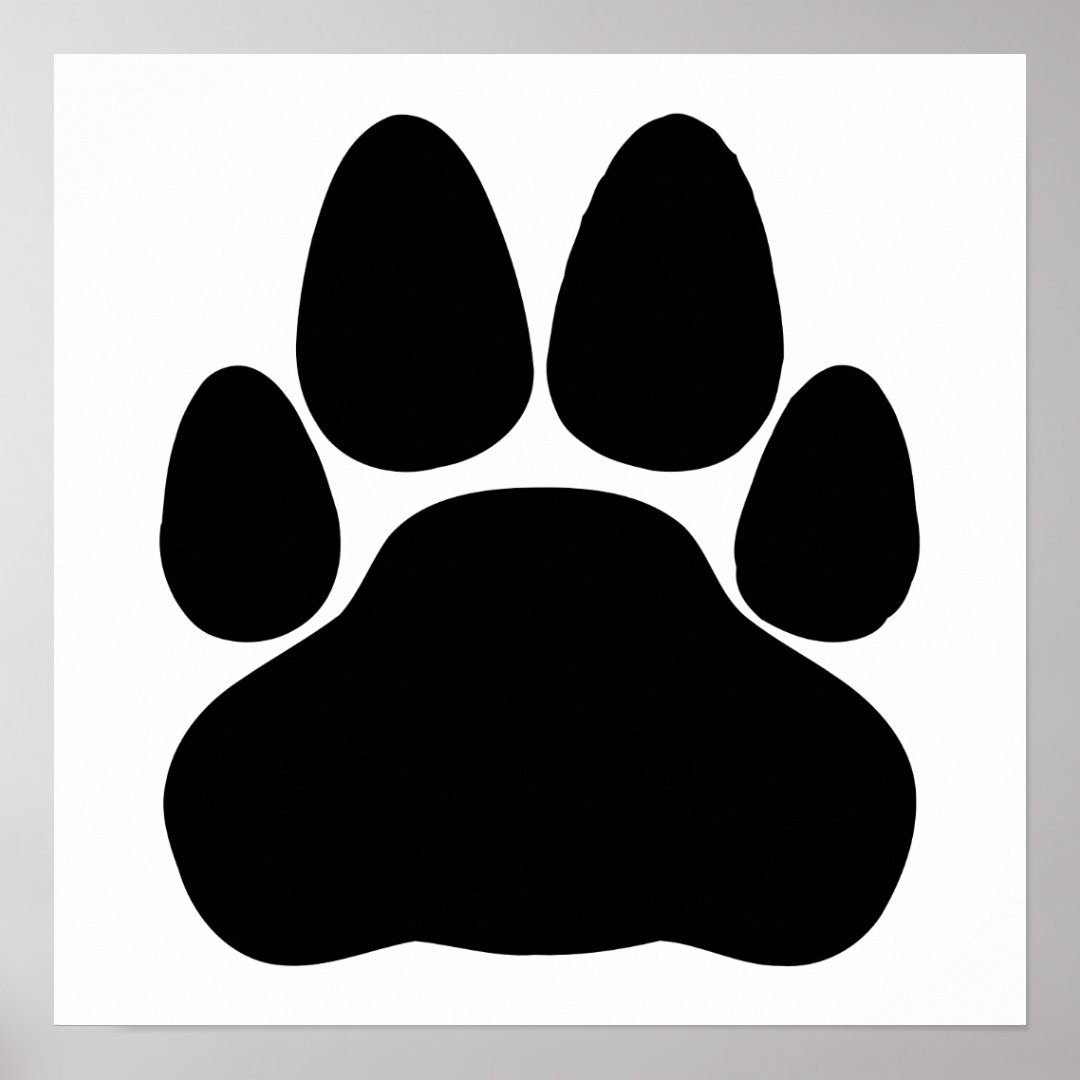 Black Cat Paw Print Shape | Zazzle