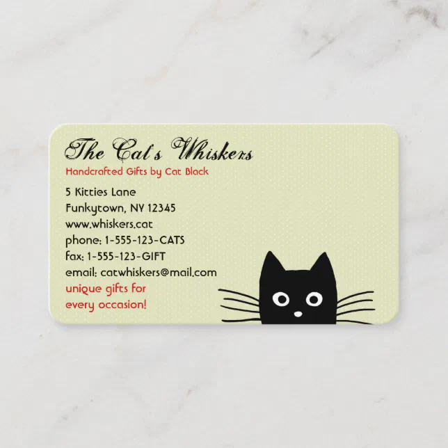 Black Cat Peeking Business Card | Zazzle