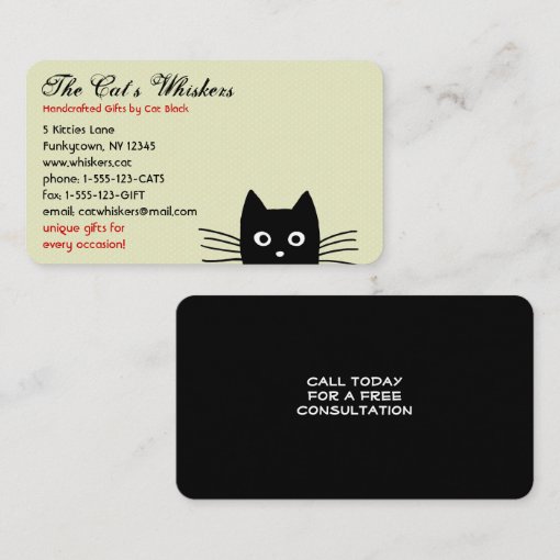 Black Cat Peeking Business Card | Zazzle