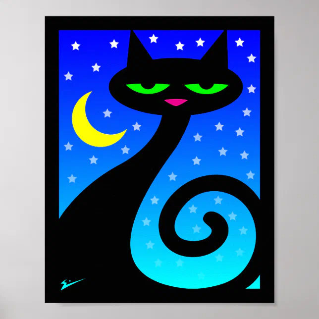 Black Cat Poster | Zazzle