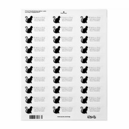 Black Cat Return Address Label | Zazzle