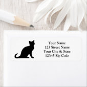 Black cat return address labels | Zazzle
