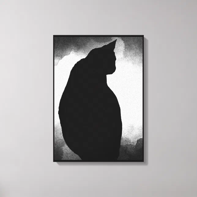 Black Cat Silhouette Canvas Print 15x21 customize | Zazzle
