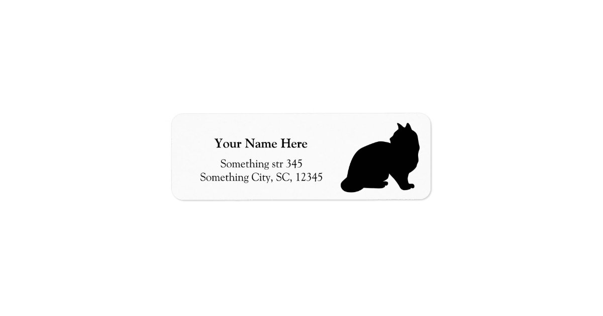 Black cat silhouette custom address labels | Zazzle
