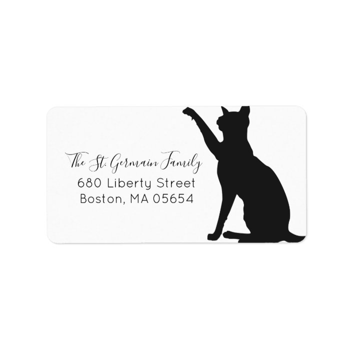 Black Cat Silhouette Return Address Label | Zazzle