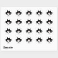 Black Cat Splat Classic Round Sticker | Zazzle