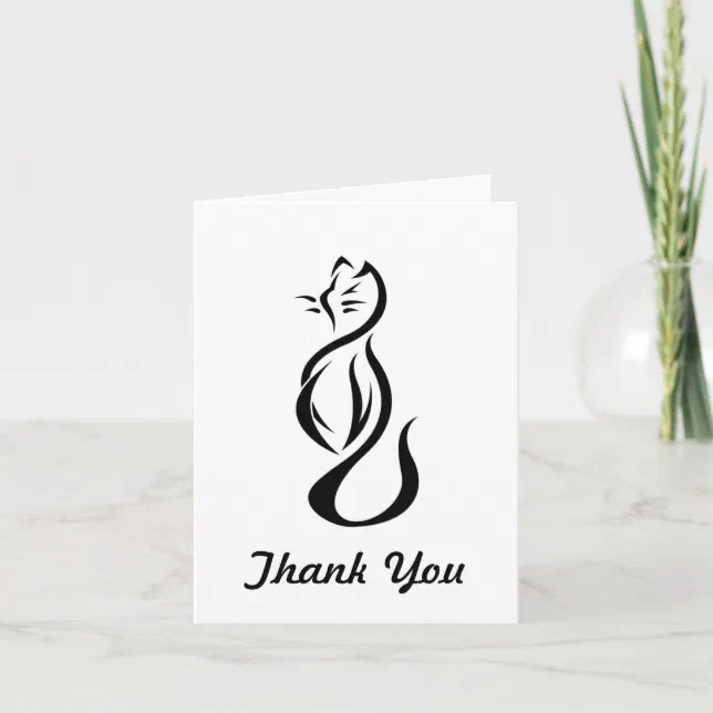 Black cat Thank You Note | Zazzle