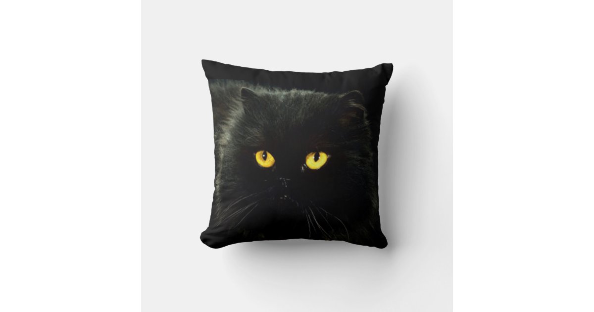 Black Cat Throw Pillow | Zazzle